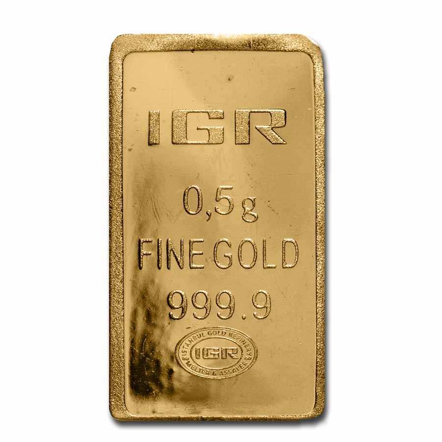 0.5 gm Pure Gold Bar! 999.9 With Assay Certificate! Bullion | GoldInSilver